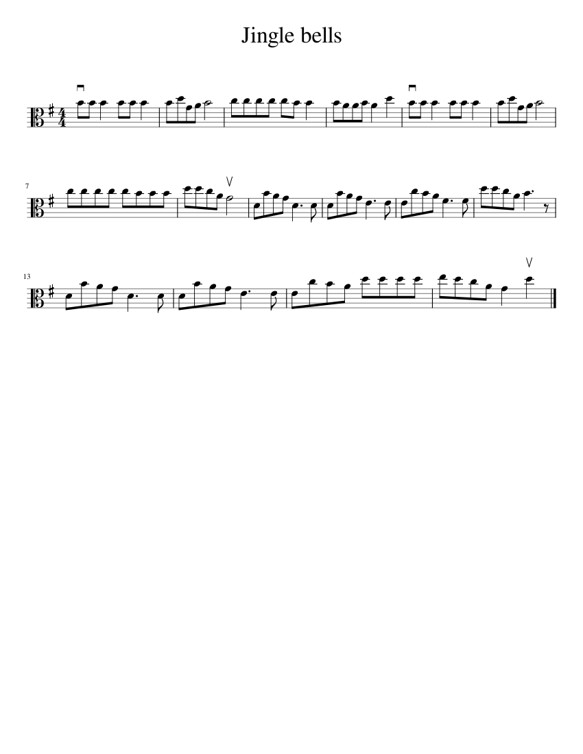 Jingle bells Sheet music for Viola (Solo) | Musescore.com