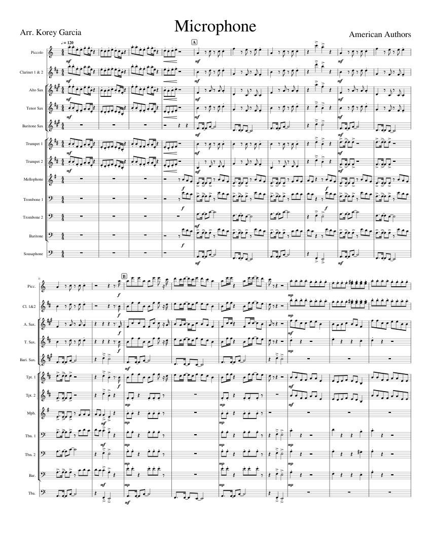 Microphone_FinalDraft Sheet music for Trombone, Tuba, Flute piccolo ...