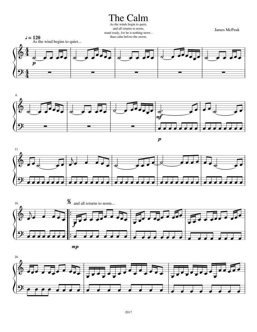 The Calm Sheet Music for Piano (Solo) | MuseScore.com