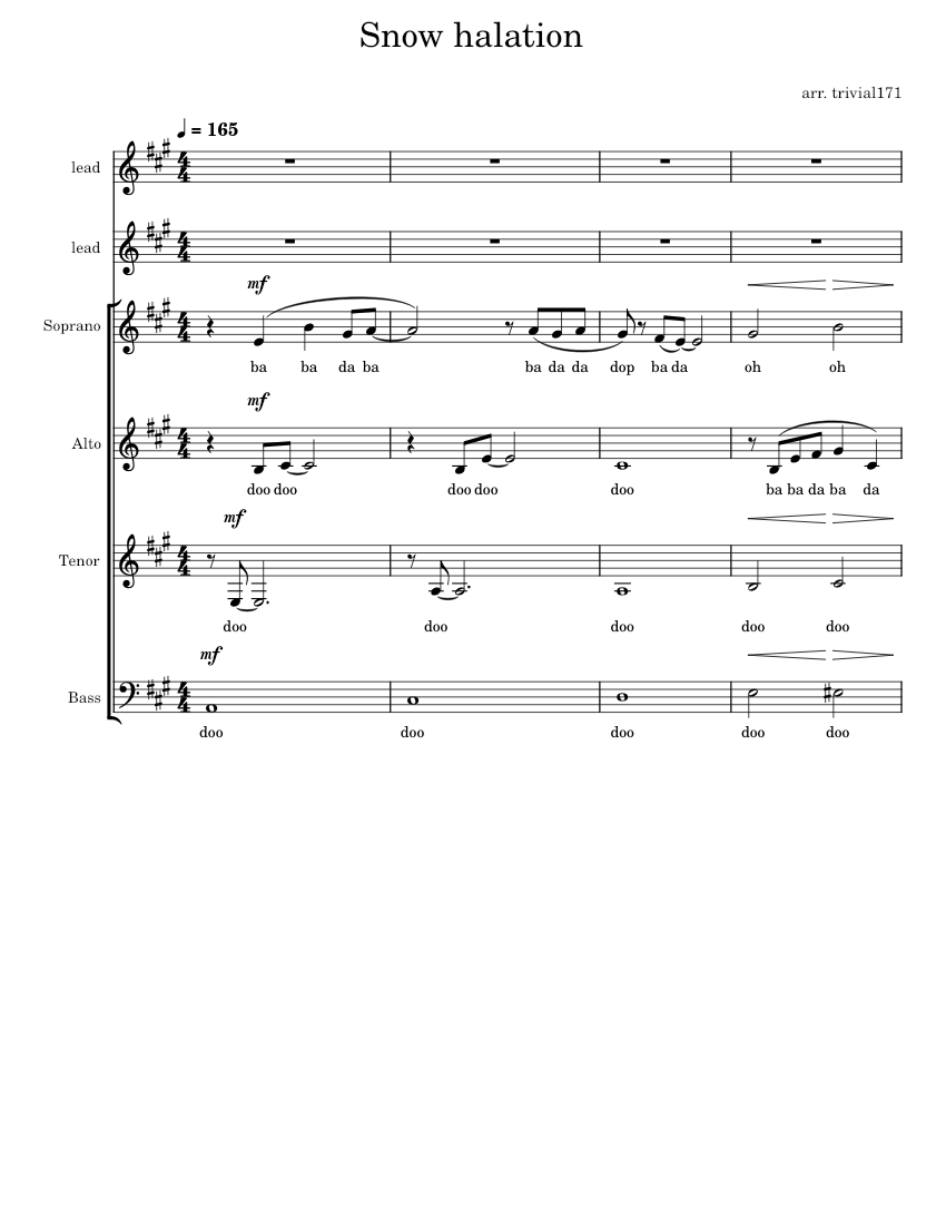 Snow_halation Sheet music for Piano, Soprano, Alto, Tenor & more ...
