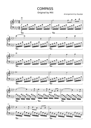 Play Official version of Compass Sheet Music by Mili for Piano ...