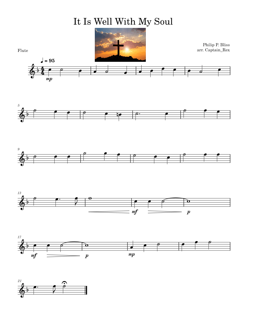 It Is Well With My Soul – Philip P. Bliss Sheet Music for Flute (Solo ...