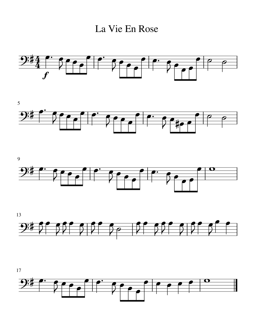 La vie en rose - Édith Piaf Sheet music for Piano (Solo) | Musescore.com