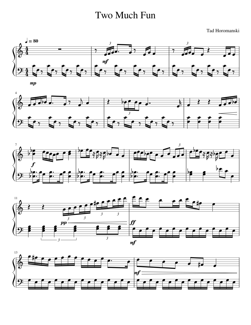 Two Much Fun Sheet music for Marimba (Percussion Duet) | Musescore.com
