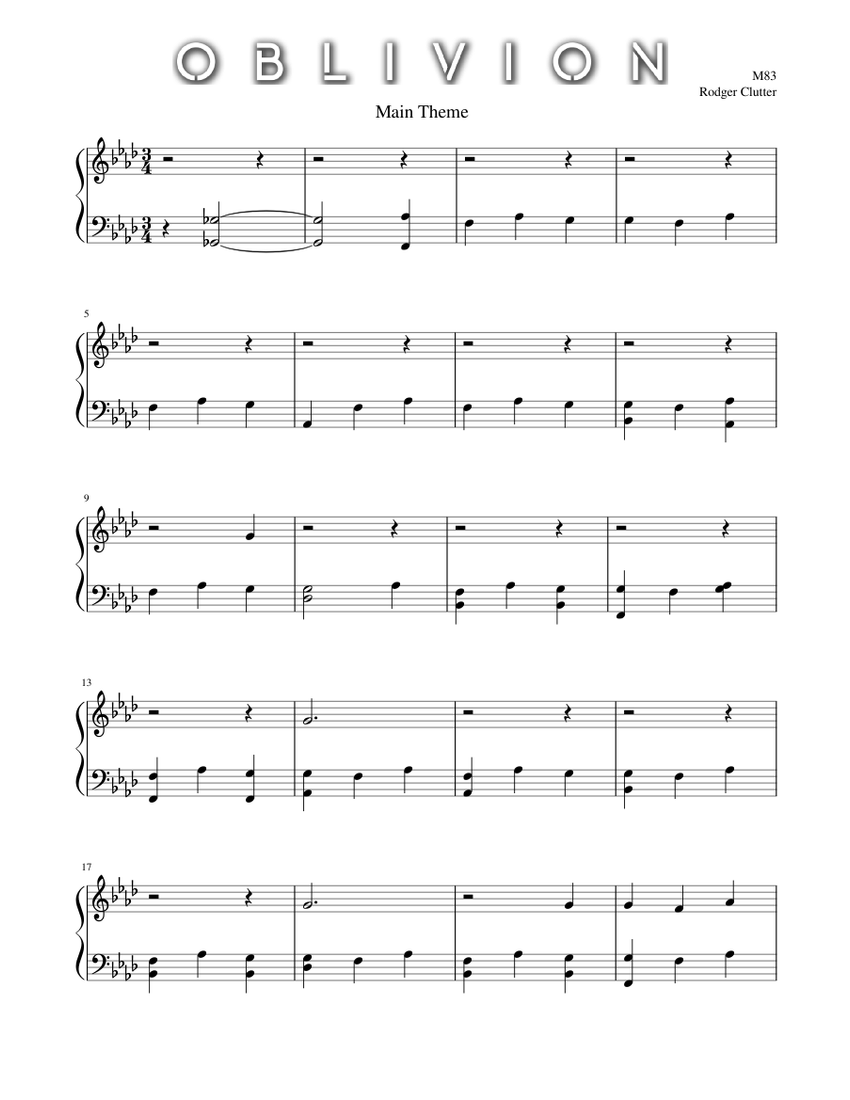 oblivion theme piano