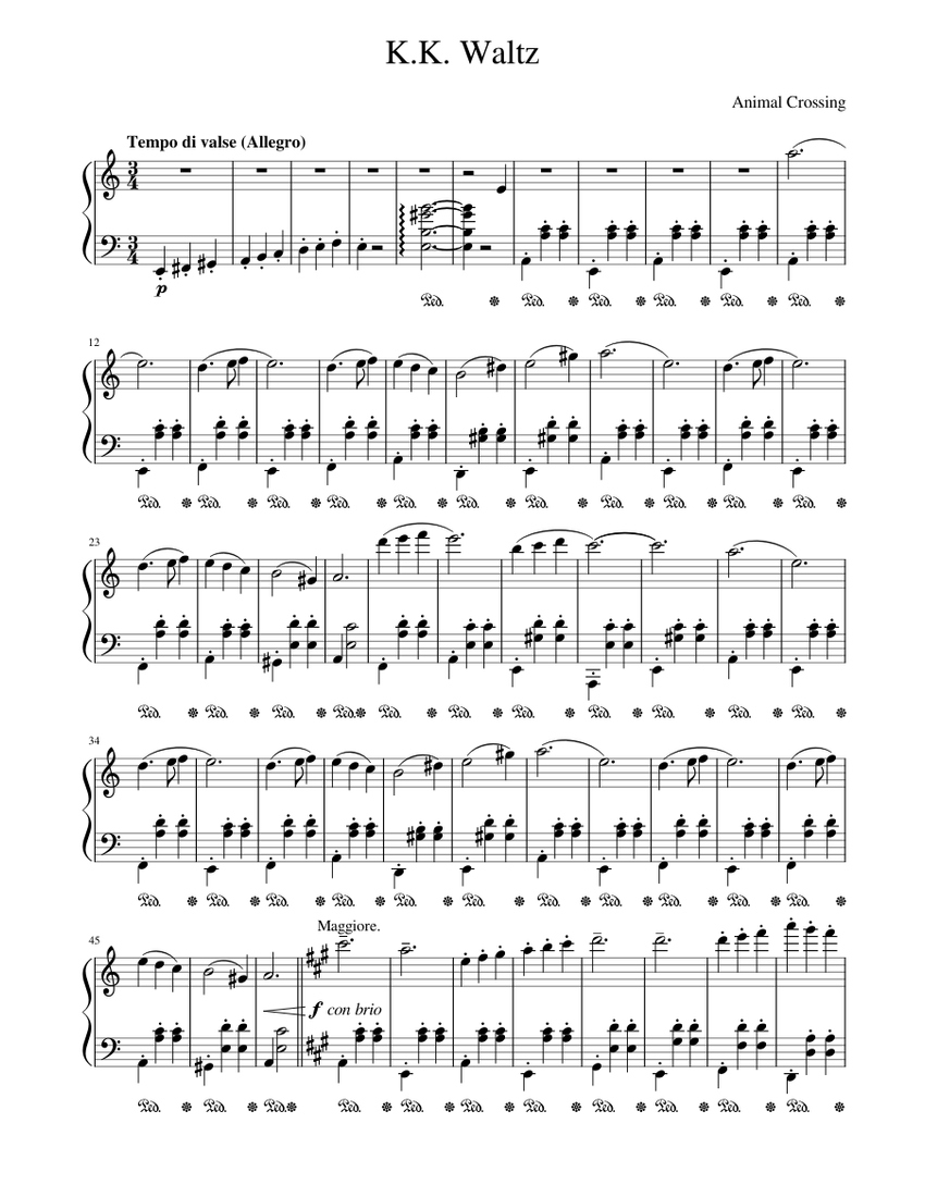 K.K. Waltz Sheet music for Piano (Solo) Easy | Musescore.com