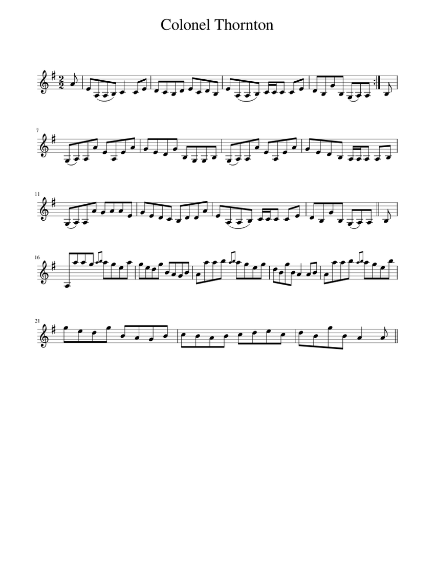 Colonel Thornton Sheet music for Piano (Solo) Easy | Musescore.com