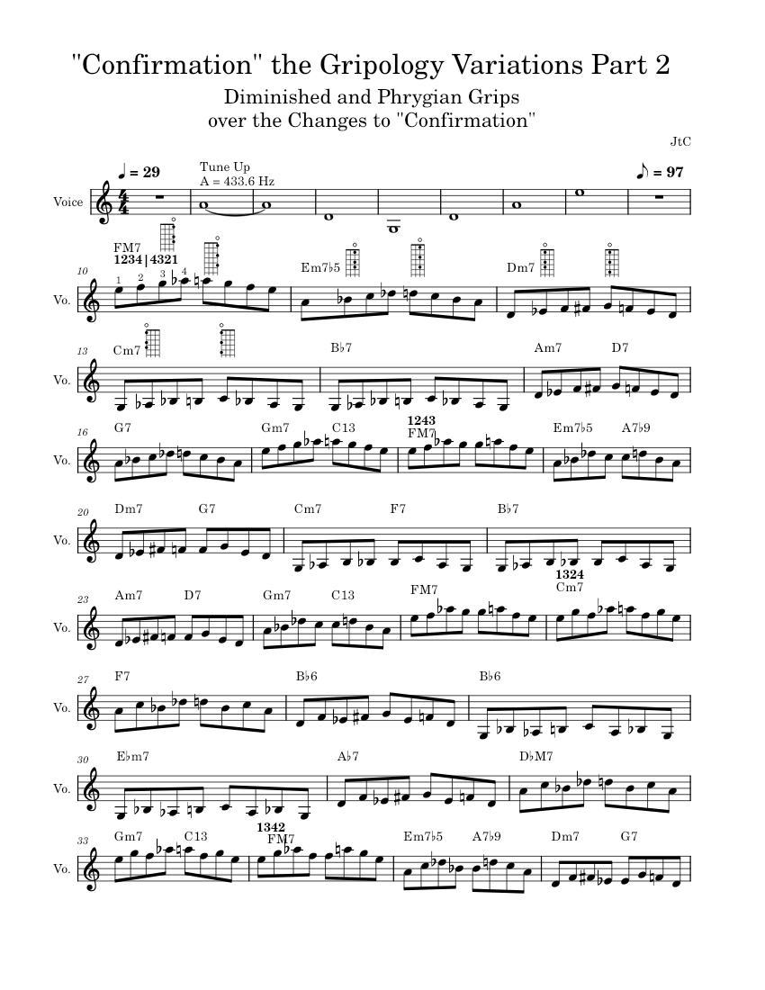 Confirmation_the Gripology Variations Part 2 Sheet Music for Vocals ...