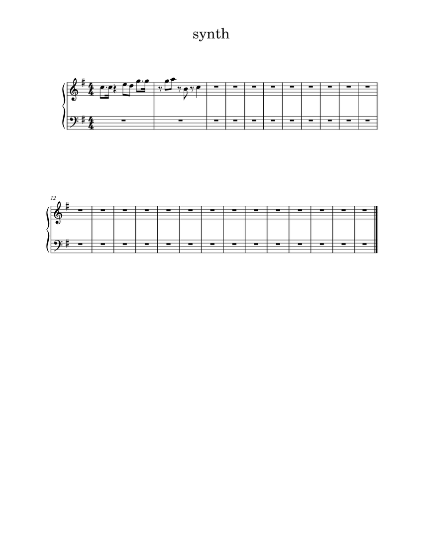 synth Sheet music for Piano (Solo) Easy | Musescore.com