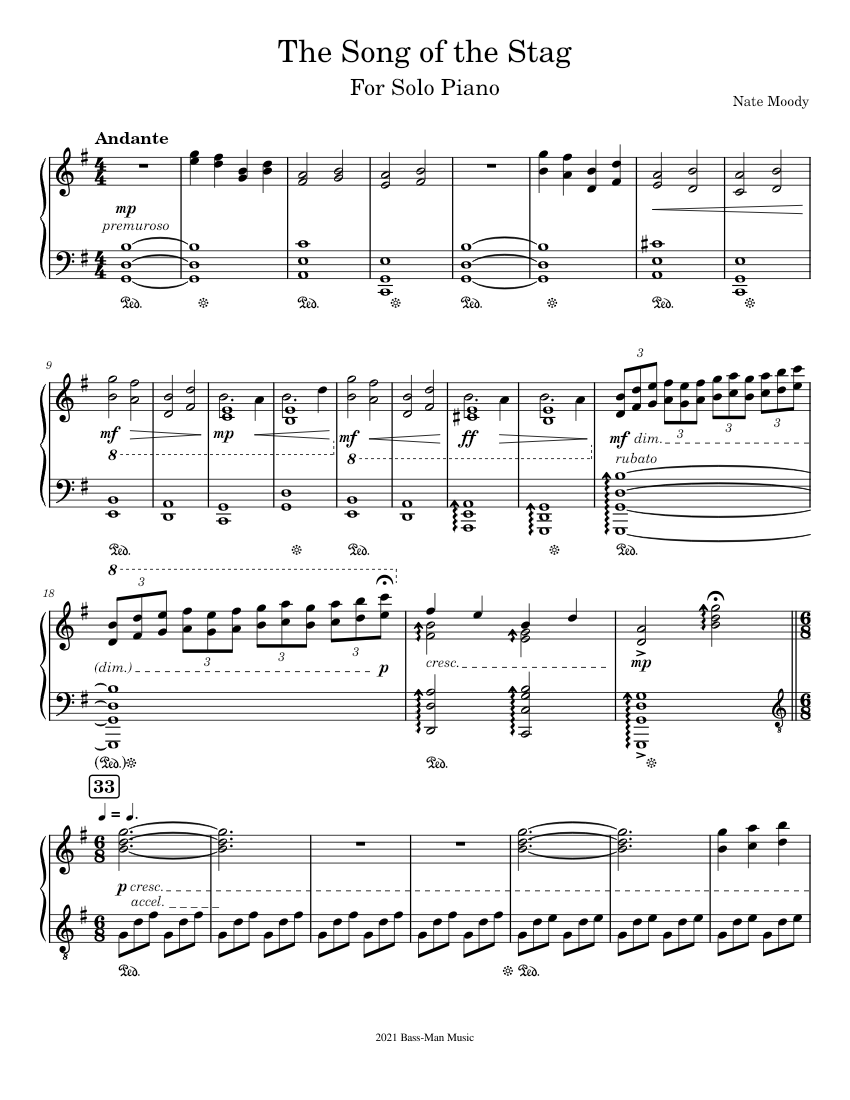 The Song of the Stag Sheet music for Piano (Solo) | Musescore.com