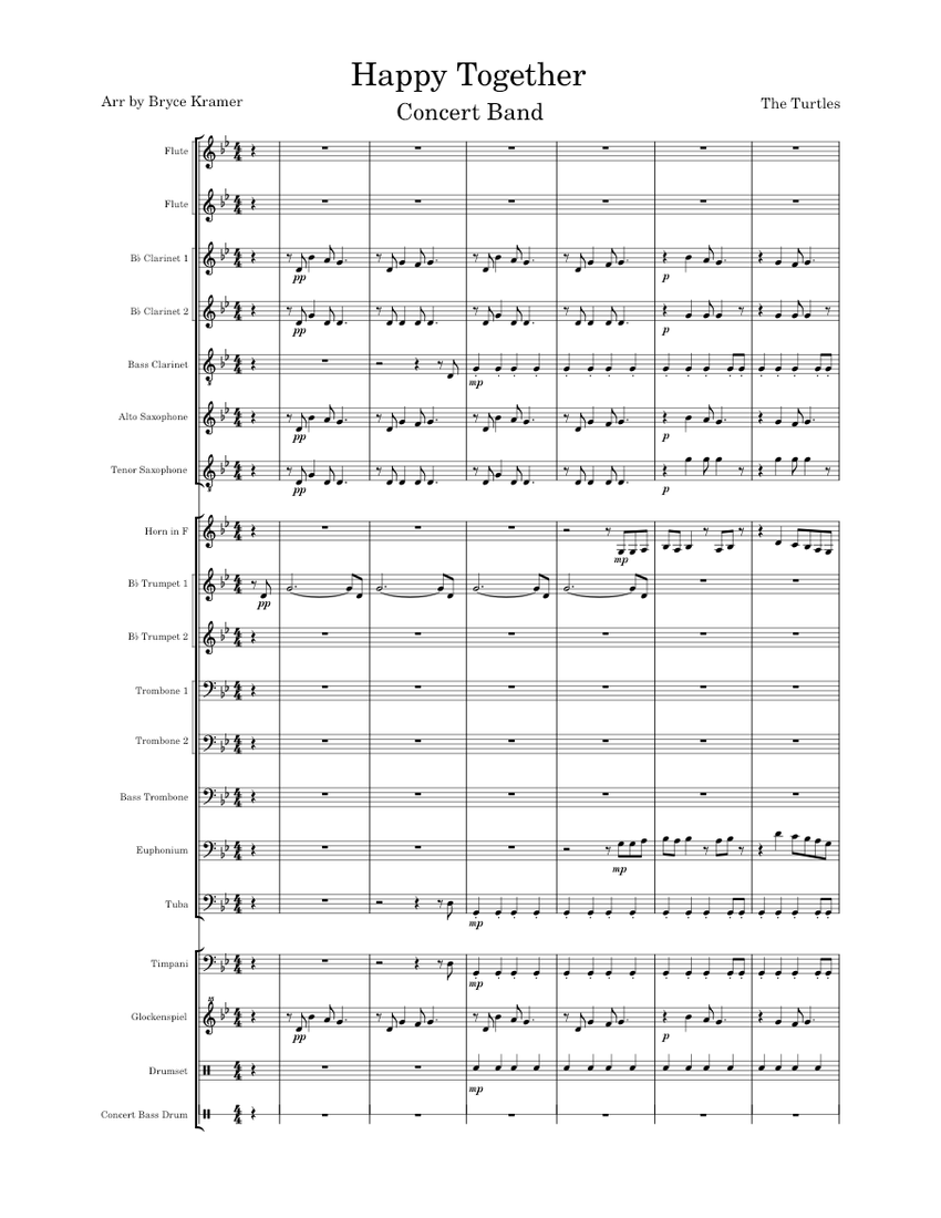 Happy together – The Turtles Happy together Sheet music for Trombone ...