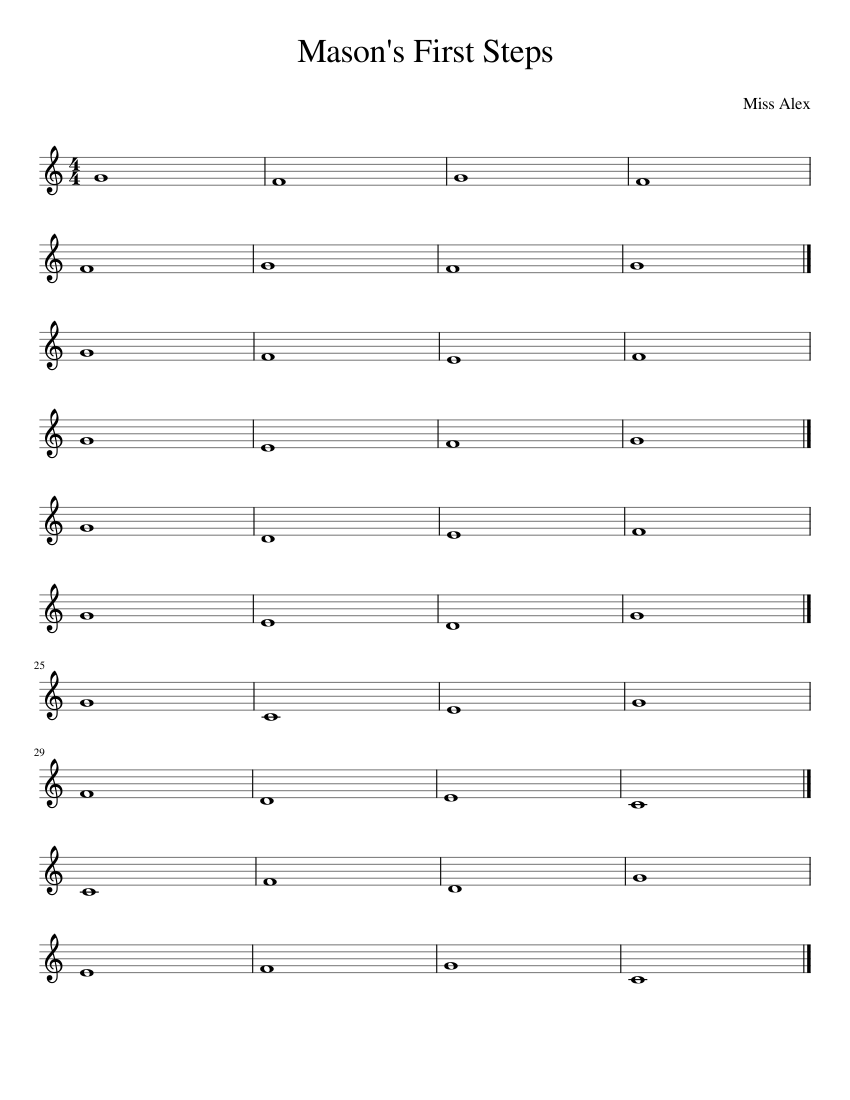 Mason steps Sheet music for Piano (Solo) Easy | Musescore.com