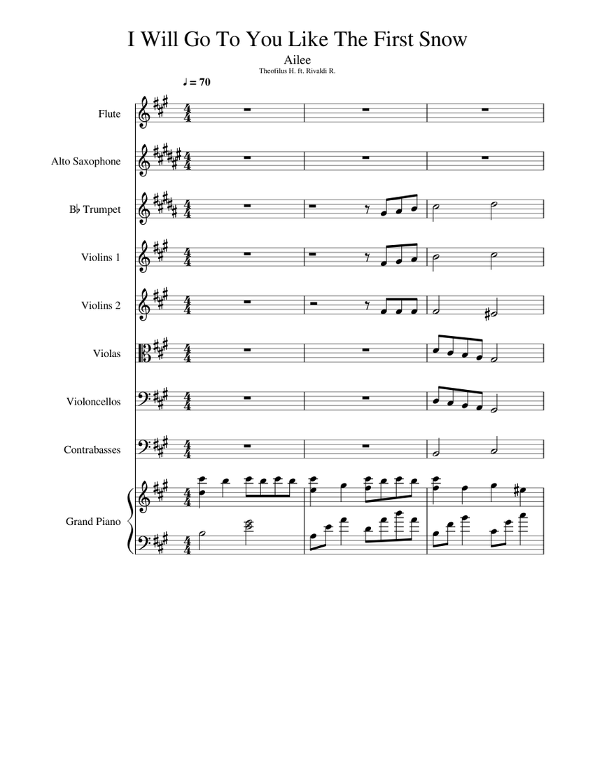 I Will Go To You Like The First Snow(Ost. Goblin) - Ailee Sheet music for Piano, Flute ...