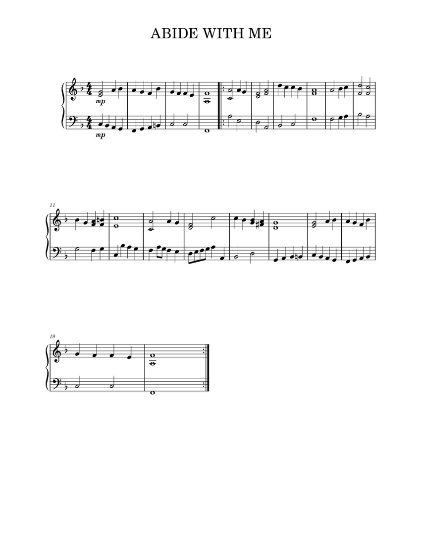 ABIDE WITH ME – amadeubsilva Sheet Music for Piano (Solo) | MuseScore.com