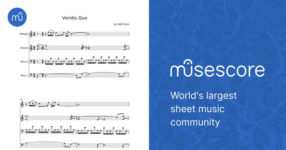 Veridis quo - Daft Punk Sheet Music for Piano (Mixed Quartet ...