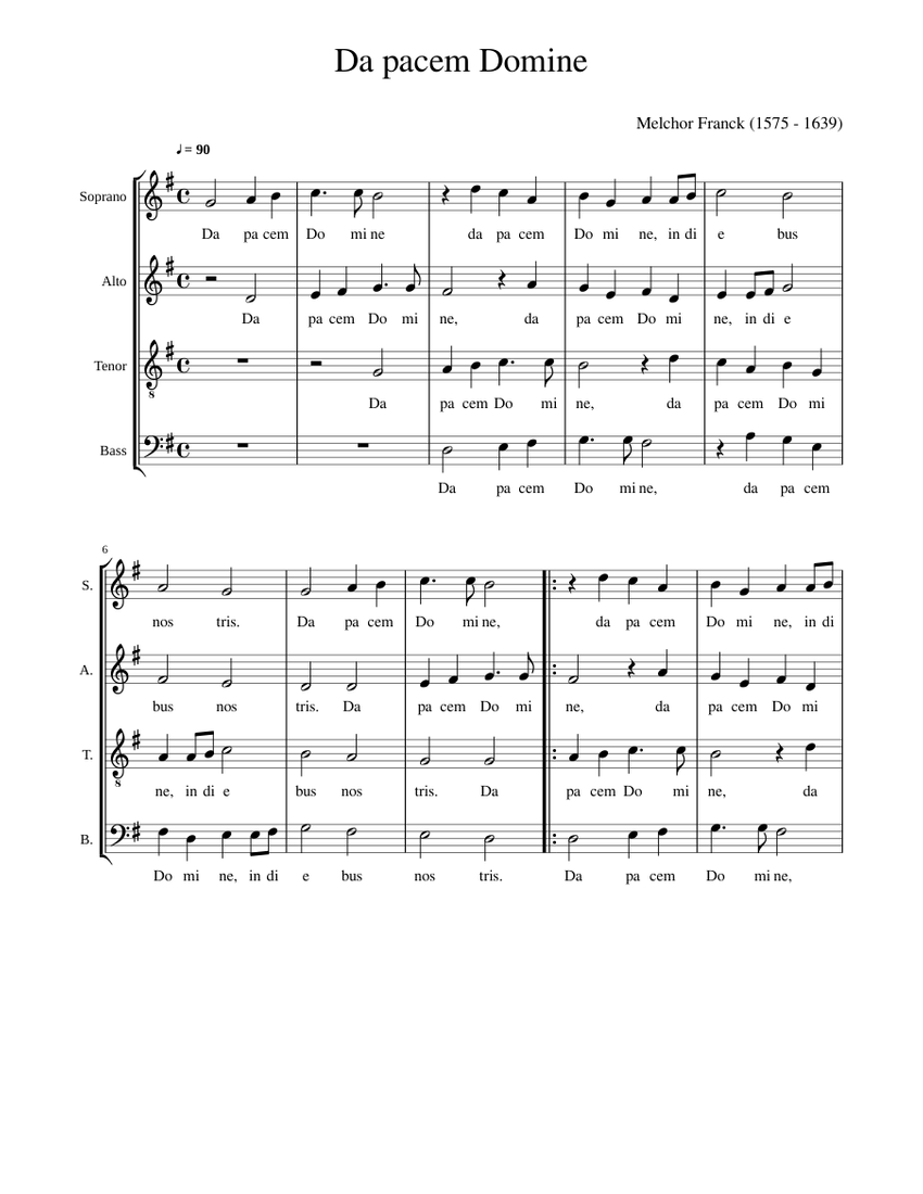Da pacem Domine Sheet music for Bass guitar (Solo) | Musescore.com