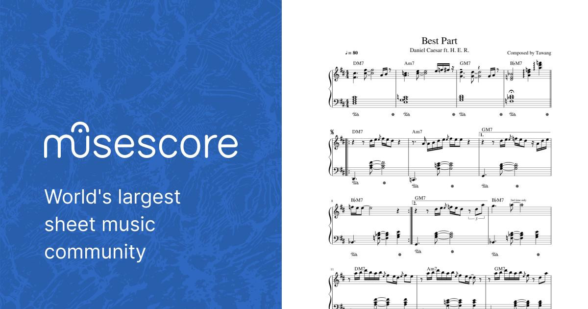 Best Part Sheet Music with Chords for Piano (Solo) | MuseScore.com