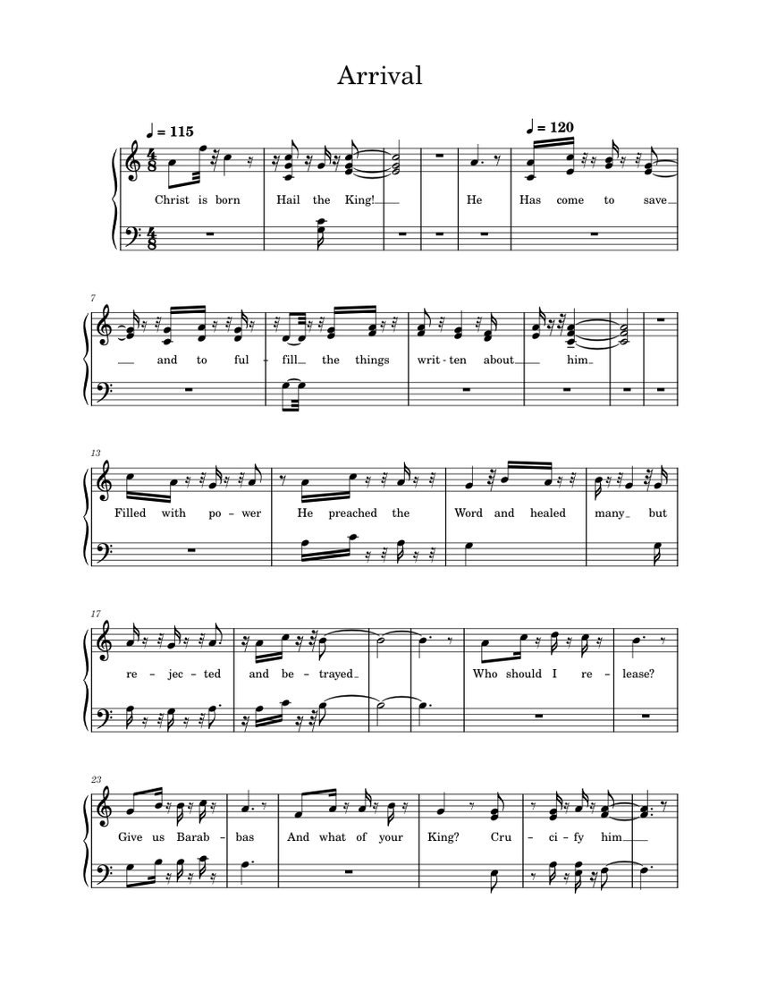Arrival Sheet music for Piano (Solo) Easy | Musescore.com