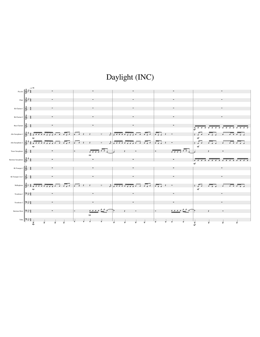 Daylight (INC) Sheet music for Trombone, Tuba, Mellophone, Flute ...