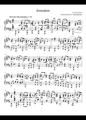 Play Official version of Jerusalem Sheet Music by Charles Hubert ...