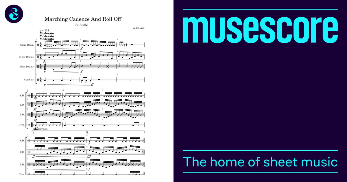 marching cadence and roll off Sheet Music for Tuba, Synthesizer ...