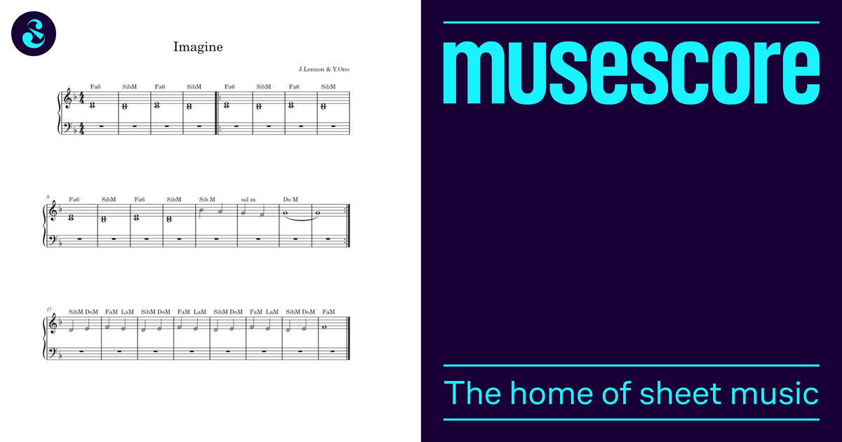 Imagine piano Sheet Music for Piano (Solo) Easy | MuseScore.com