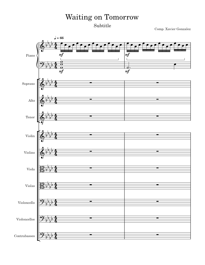 Waiting on Tomorrow xanmux Sheet Music | MuseScore.com