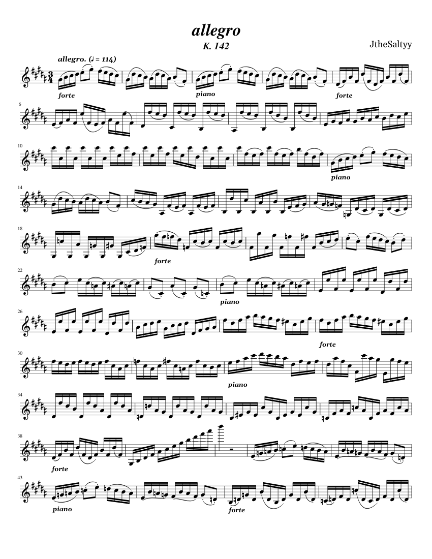 Allegro Sheet music for Violin (Solo) | Musescore.com