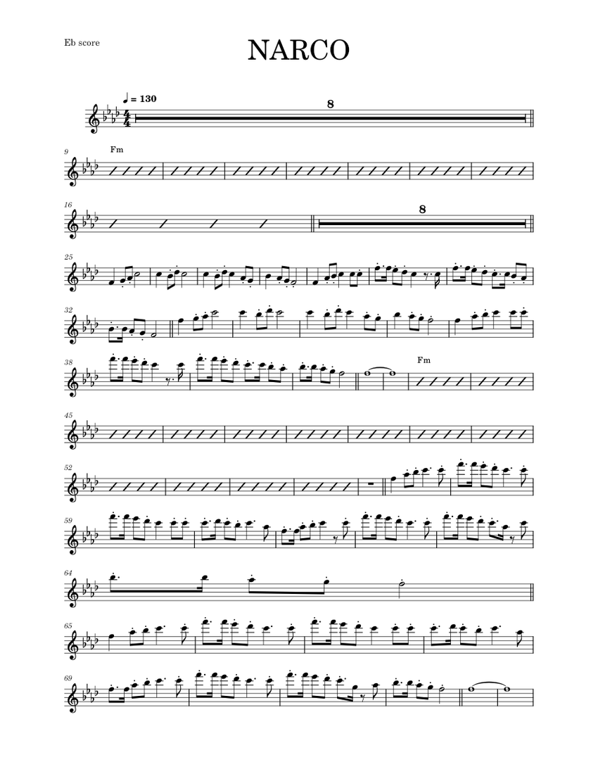 Narco – Timmy Trumpet (ALTO SAX) Sheet Music with Chords for Saxophone ...