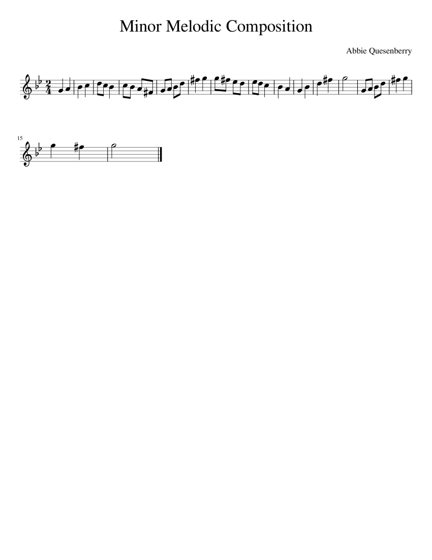 Minor_Melodic_Composition Sheet music for Piano (Solo) Easy | Musescore.com