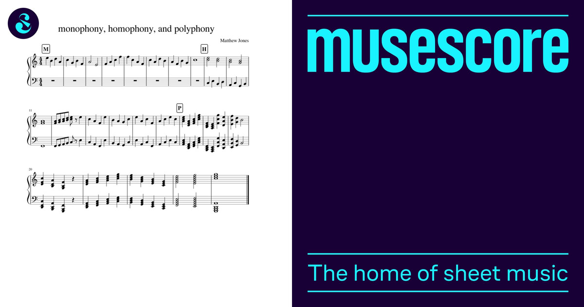 monophony, homophony, and polyphony Sheet music for Piano (Solo ...
