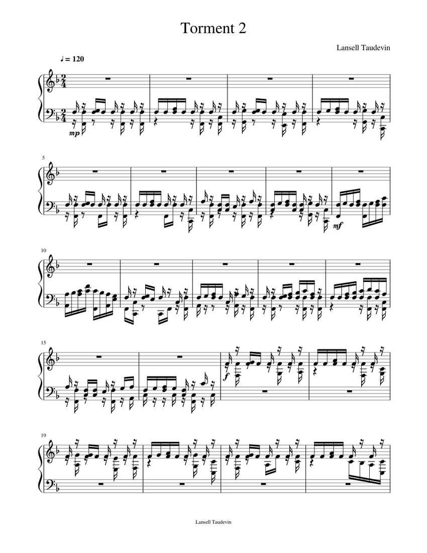 Torment 2 Sheet music for Piano (Solo) | Musescore.com