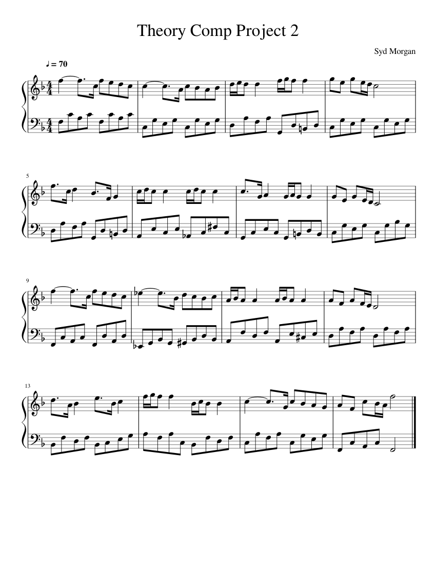 Theory Comp Project 2 Sheet music for Piano (Solo) Easy | Musescore.com