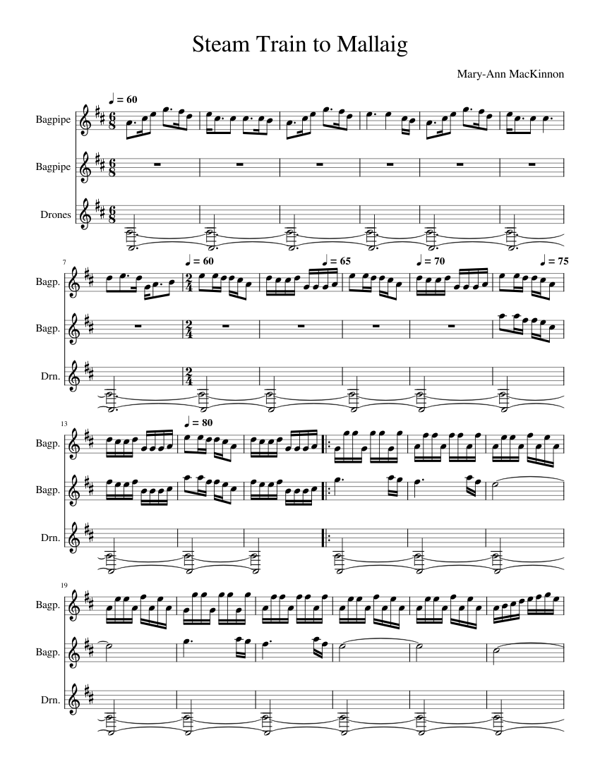Steam Train to Mallaig Sheet Music for Accordion, Pipes (Bagpipe Band ...
