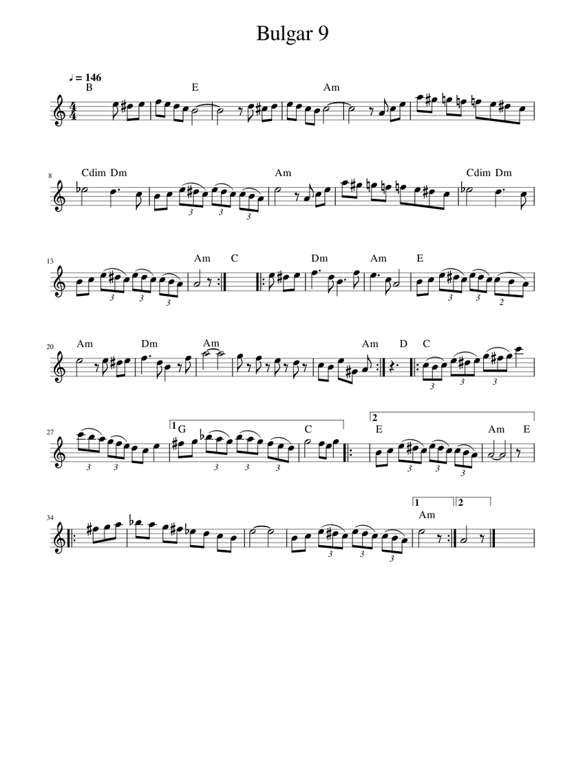 Bulgar 9 Sheet music for Piano (Solo) Easy | Musescore.com