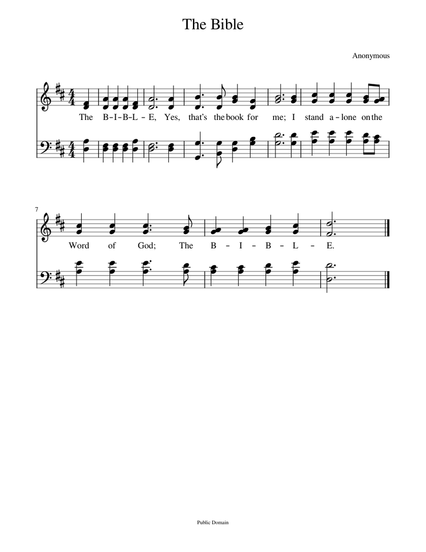 The B-I-B-L-E Sheet music for Piano (Piano Duo) | Musescore.com