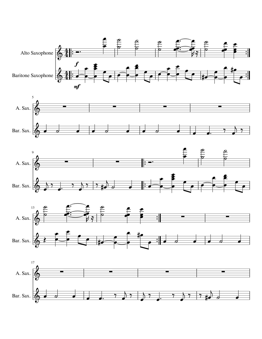 Evil Morty Theme Sheet Music for Saxophone alto, Saxophone baritone ...