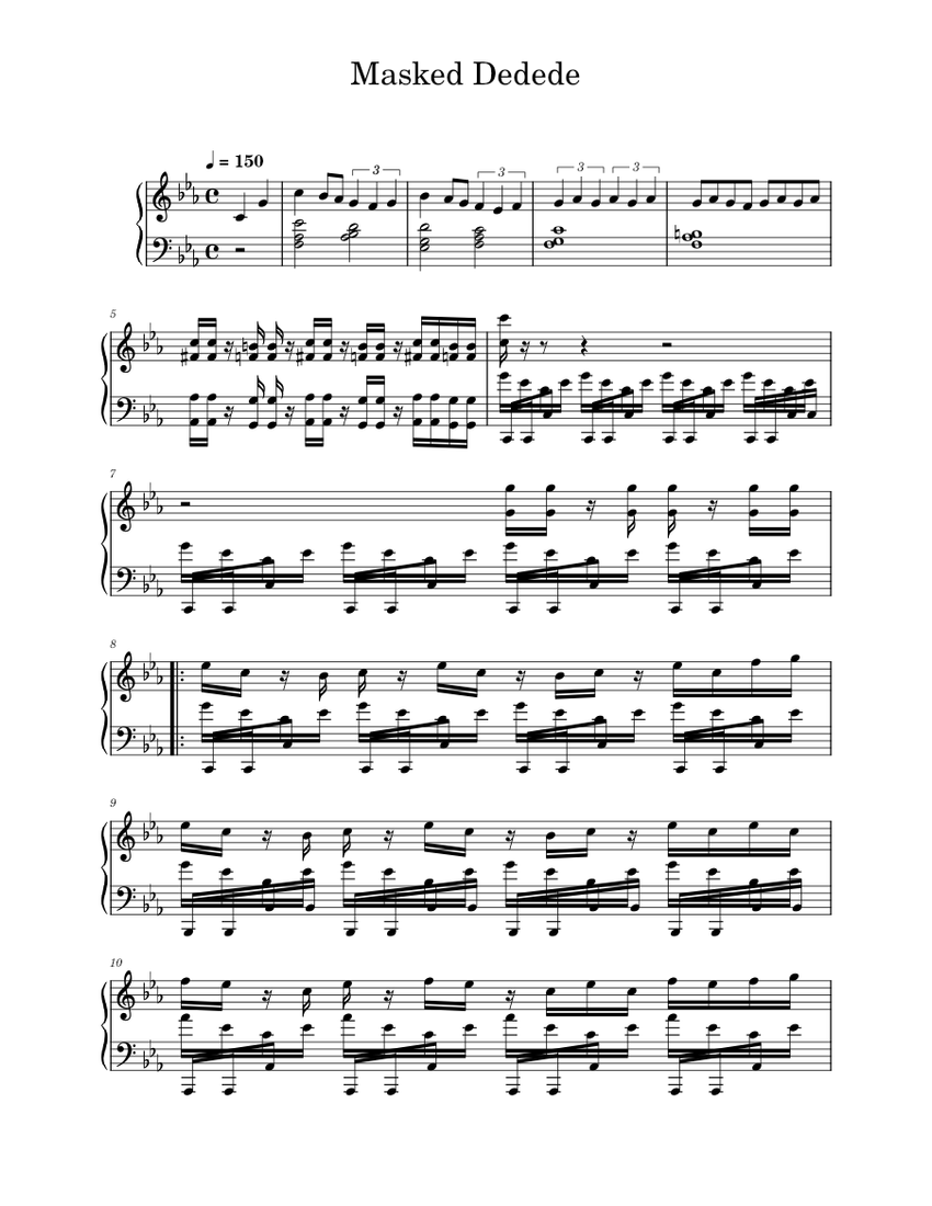 Masked Dedede Theme – Jun Ishikawa Masked_Dedede Sheet music for Piano ...