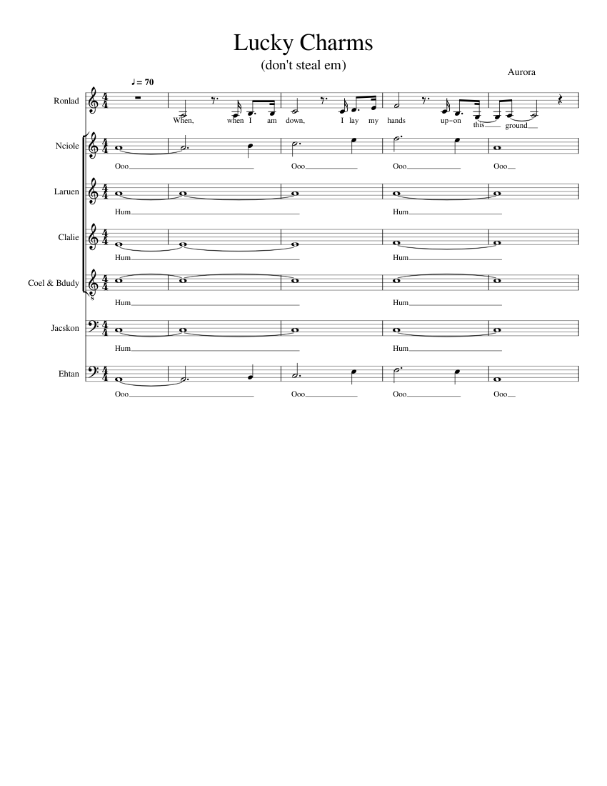 Lucky Charms Sheet Music for Soprano, Alto, Tenor, Bass voice & more ...