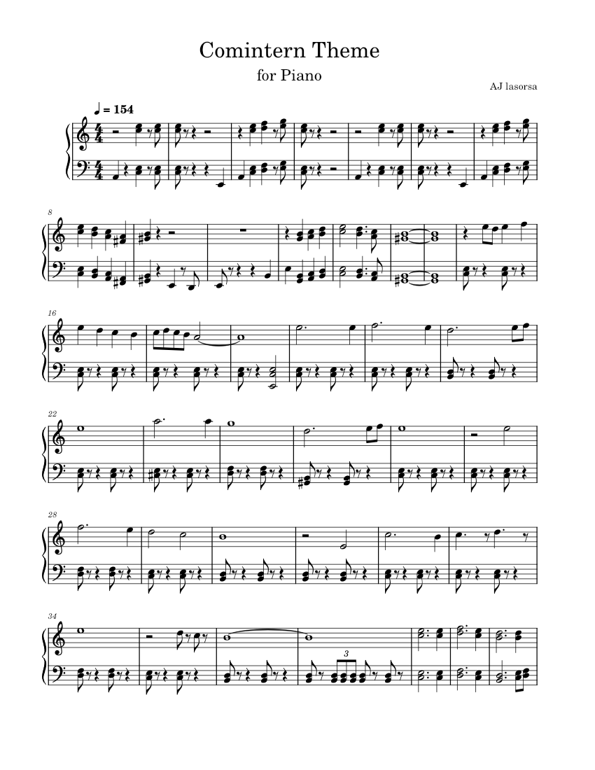 Faction Comintern – Andreas Waldetoft Hoi4 Comintern Theme Piano Solo ...