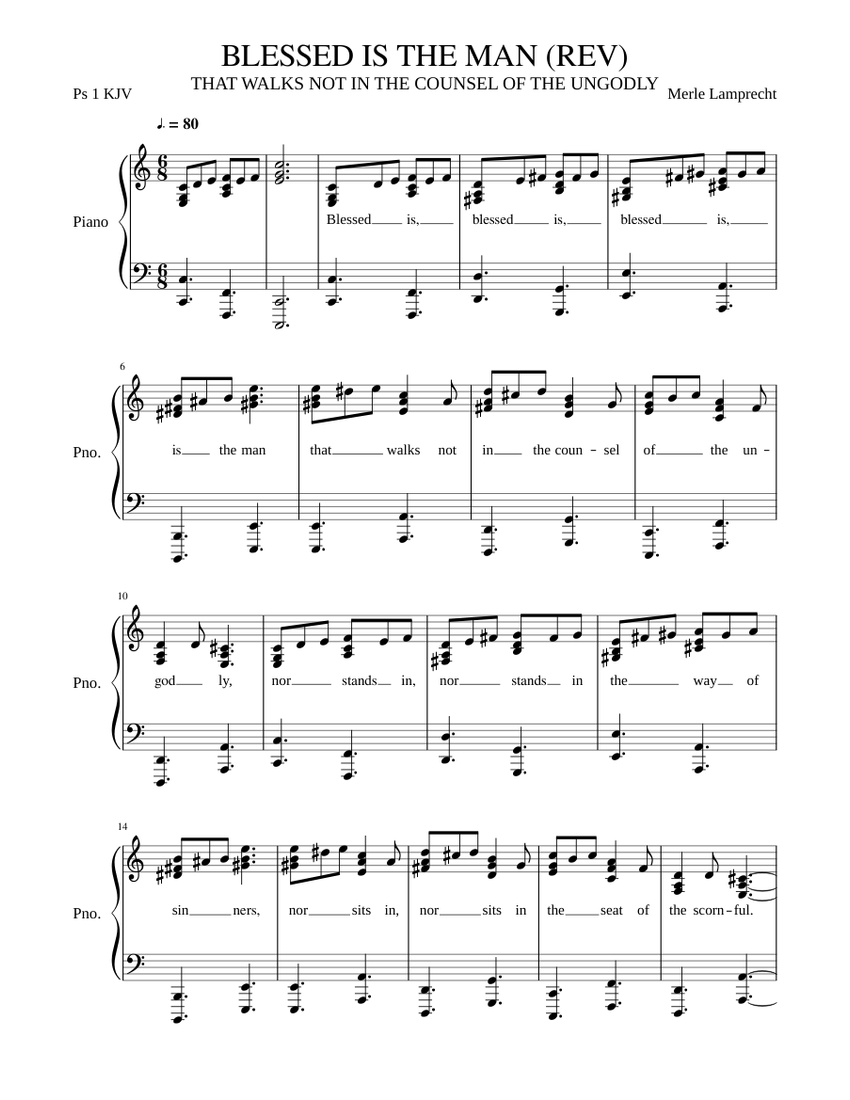 BLESSED IS THE MAN REV Sheet music for Piano (Church Choir) | Musescore.com