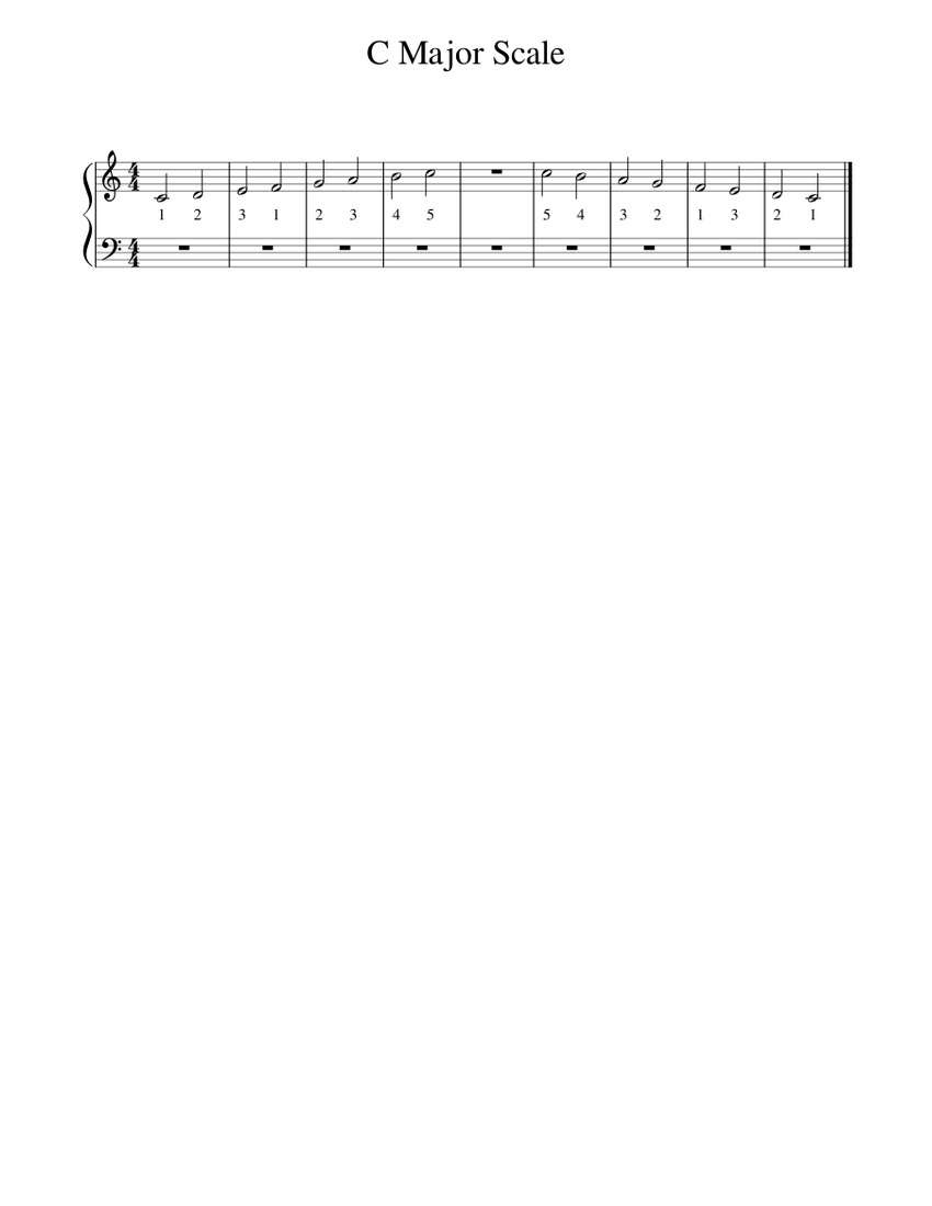 C Major Scale Sheet music for Piano (Piano-Voice) Easy | Musescore.com