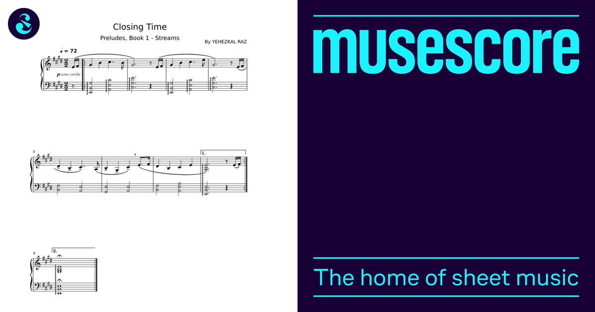 Closing Time – Yehezkel Raz Sheet Music for Piano (Solo) Easy ...
