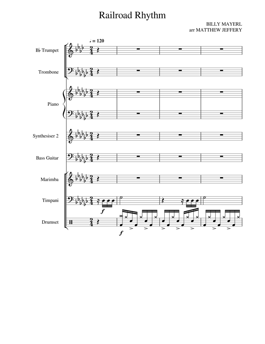 Railroad Rhythm Sheet music for Piano, Trombone, Trumpet in b-flat ...