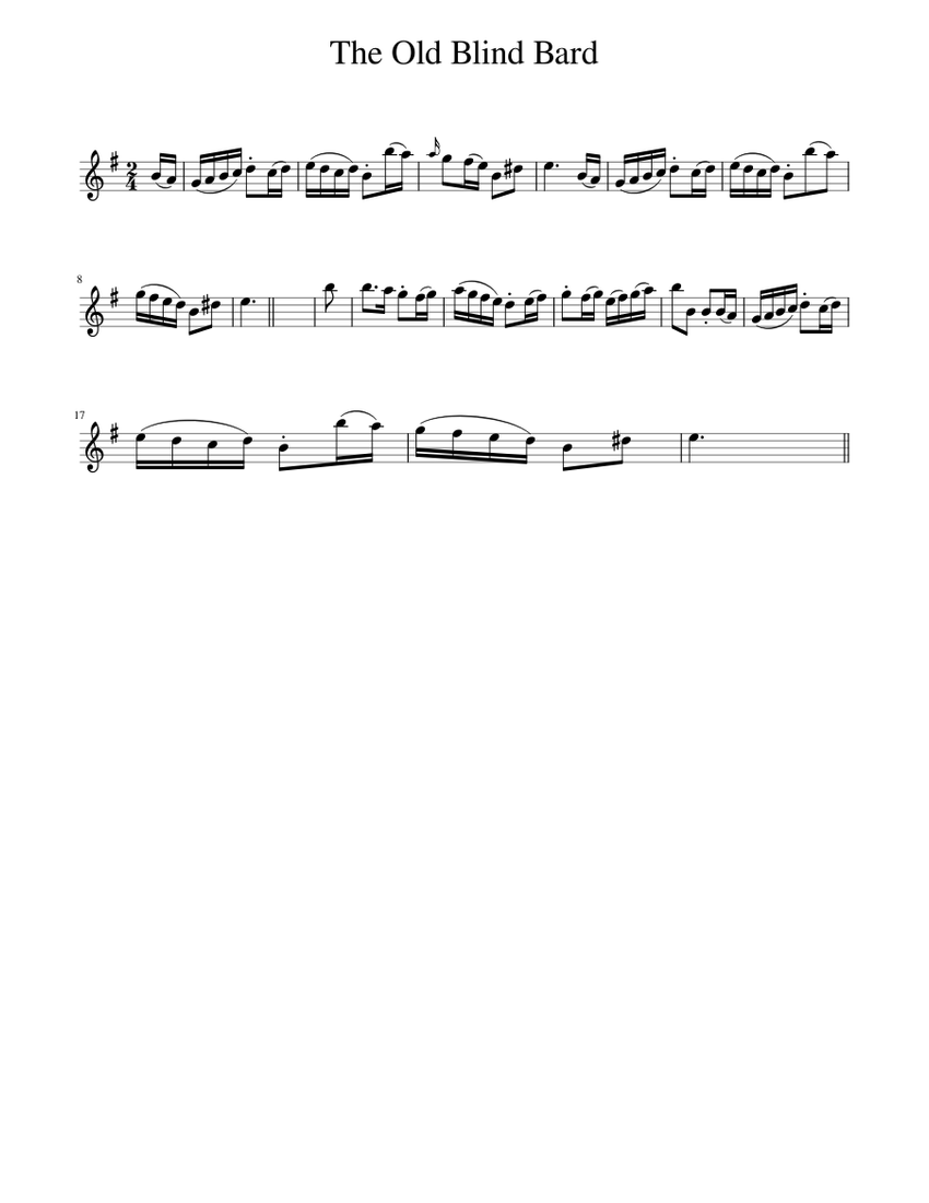 The Old Blind Bard - piano tutorial