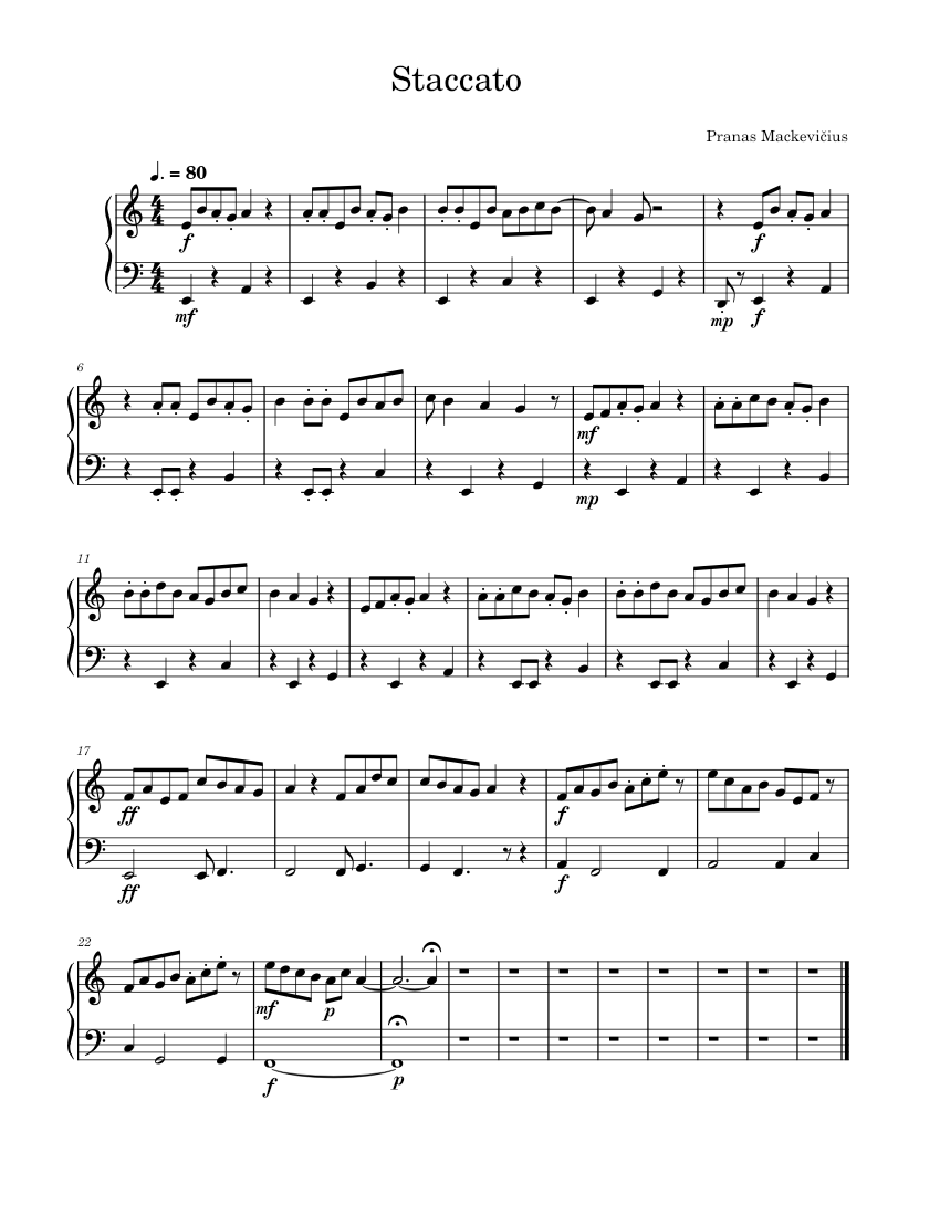Staccato Sheet music for Piano (Solo) | Musescore.com