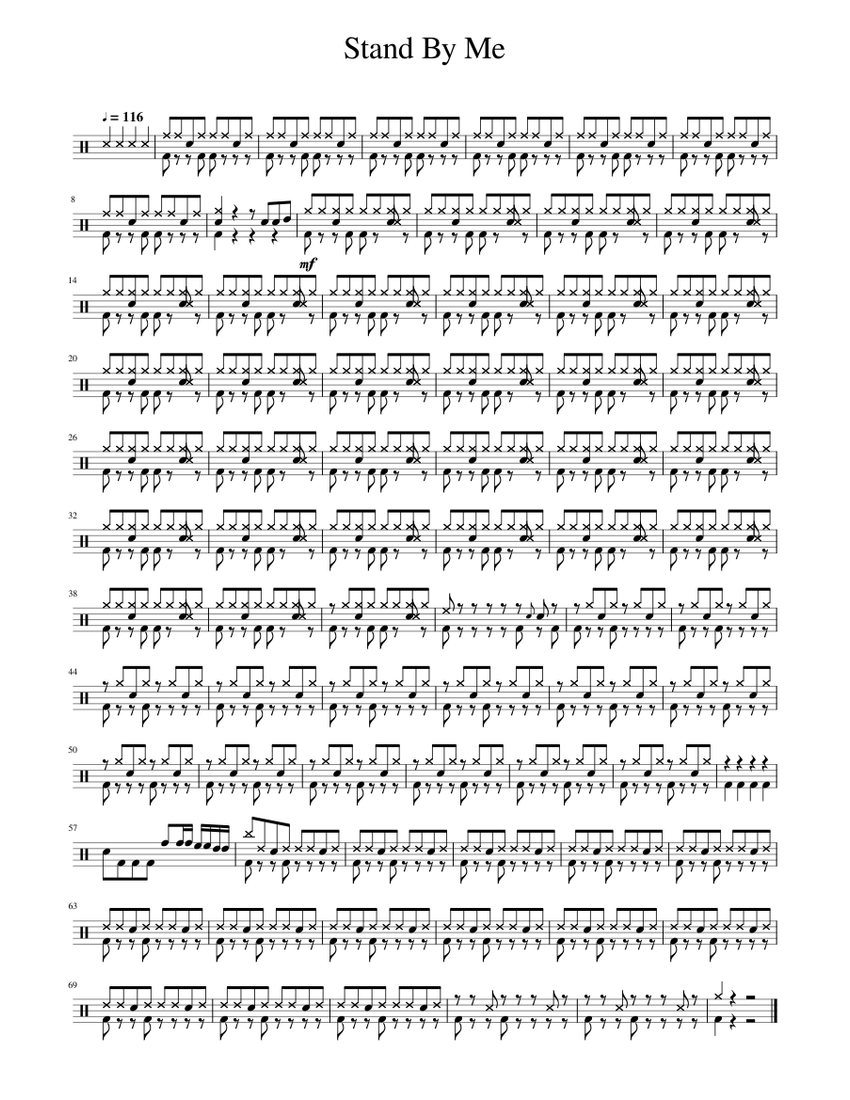Stand By Meб Sheet Music for Drum group (Solo) | MuseScore.com