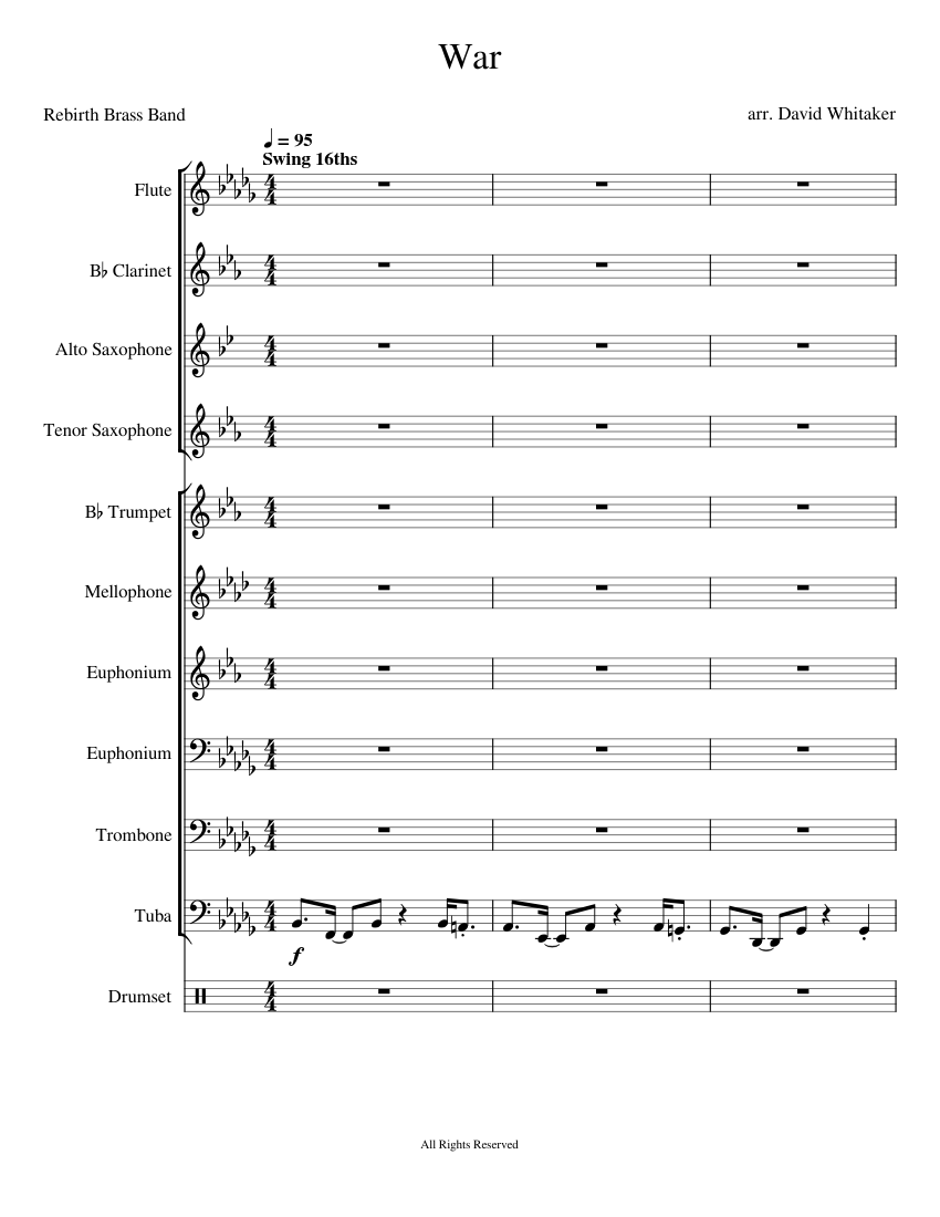 War Sheet Music for Trombone, Euphonium, Tuba, Mellophone & more ...