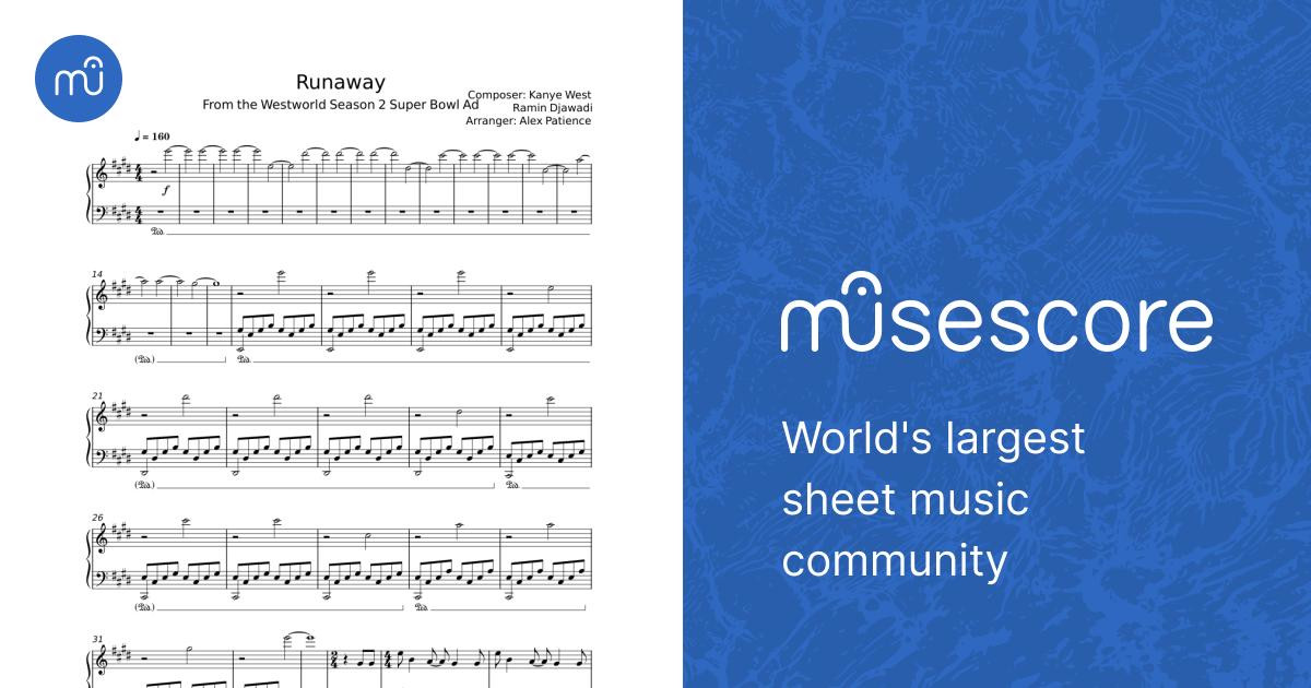 Runaway - Kanye West Sheet Music for Piano (Solo) | MuseScore.com