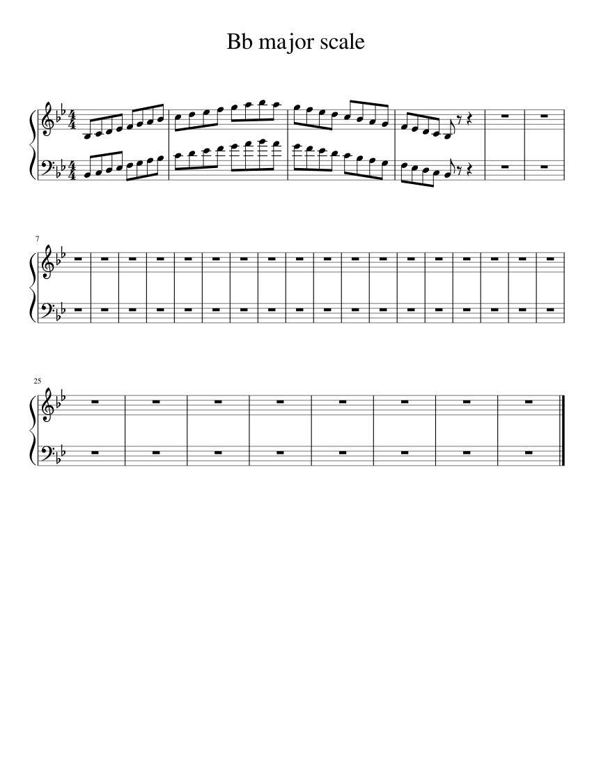 Bb major scale Sheet music for Piano (Solo) | Musescore.com